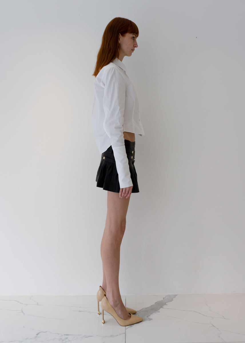 Pleated Leather Mini – Saint Sintra